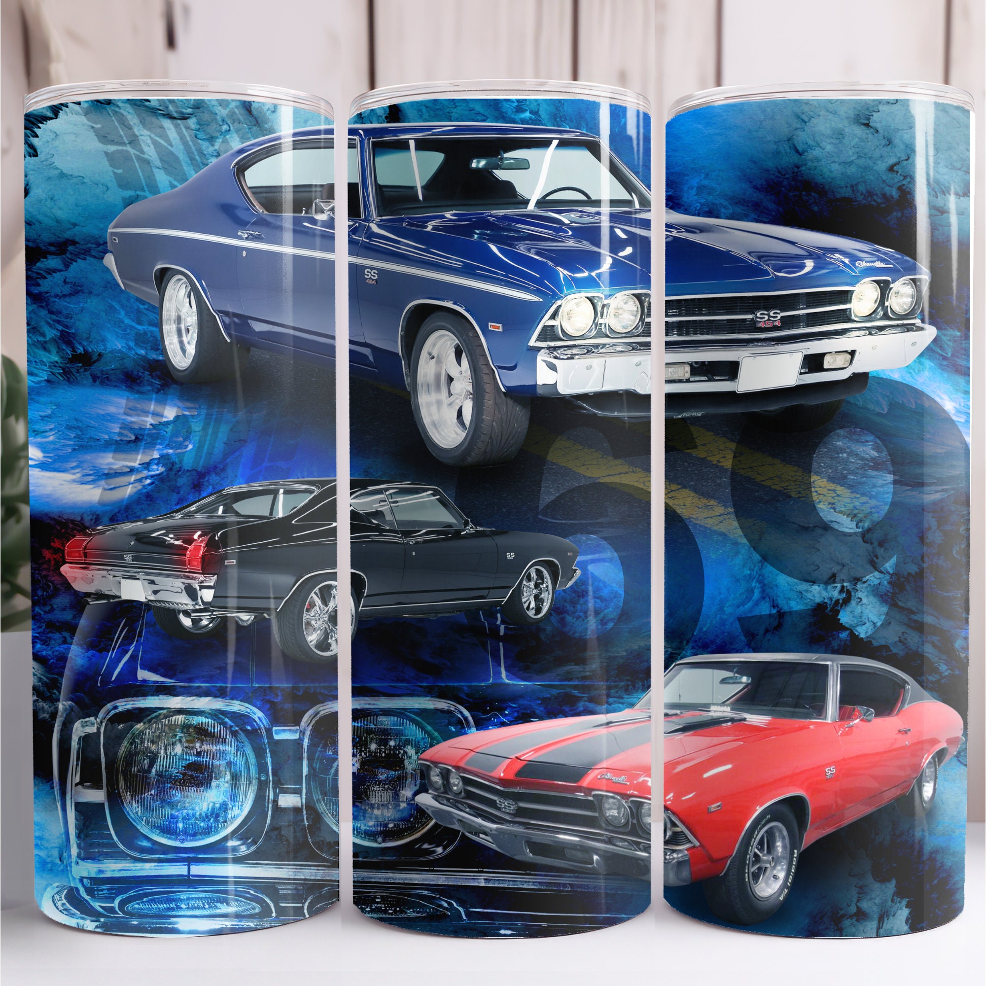 Classic Chevy Chevell Muscle Car Tumber, Retro Cars Tumbler, Muscle ...