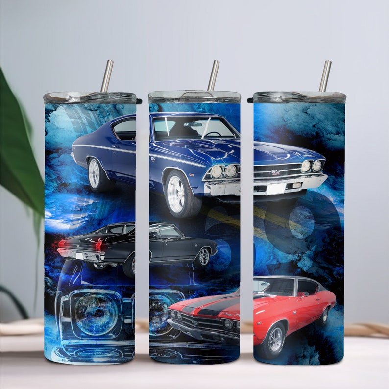 Classic Chevy Chevell Muscle Car Tumber, Retro Cars Tumbler, Muscle ...