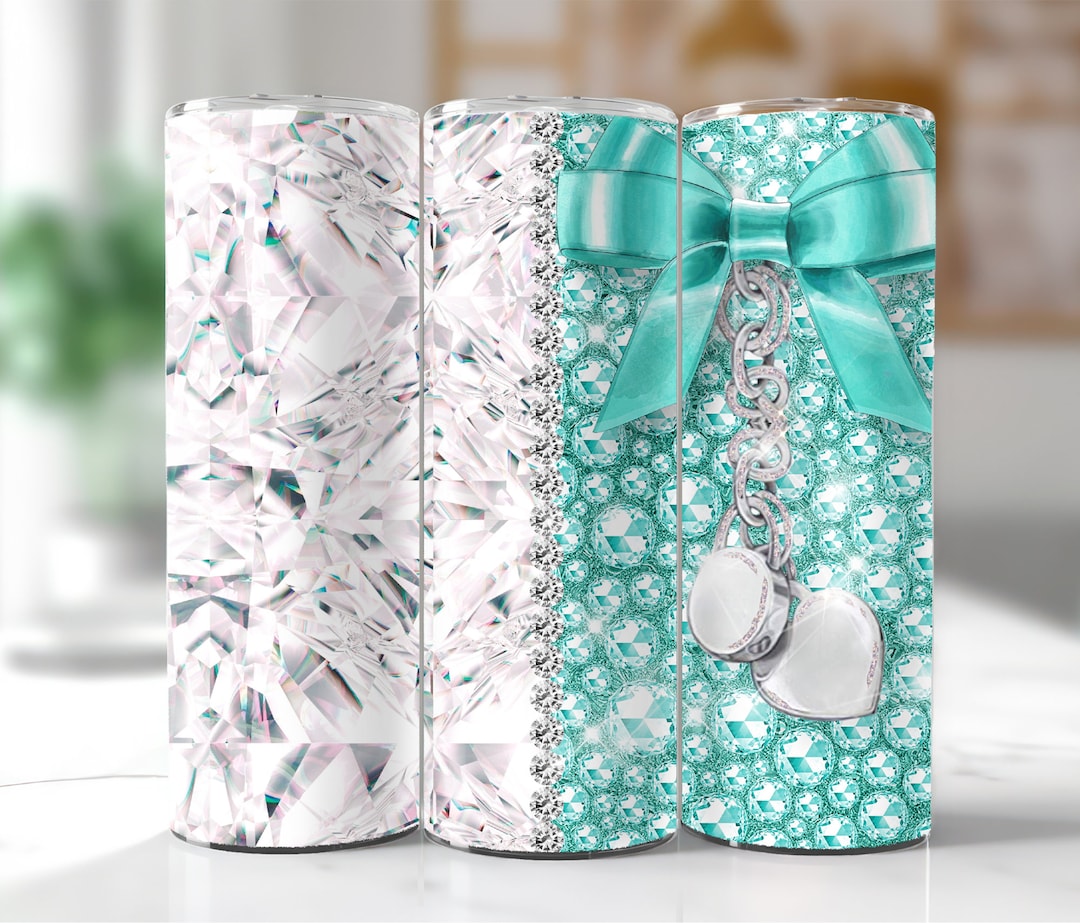 Bougie Blue Sparkle Skinny Tumbler 20oz Sublimation Luxury Sparkle ...