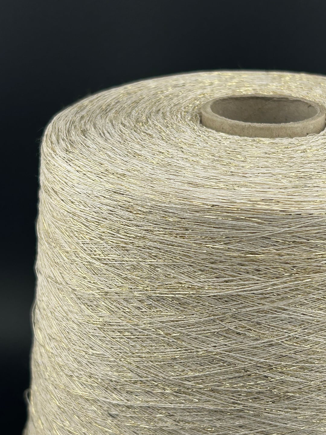 Lurex Yarn - White&gold Metallic Yarn - Yarn on Cone - Glitter Yarn ...