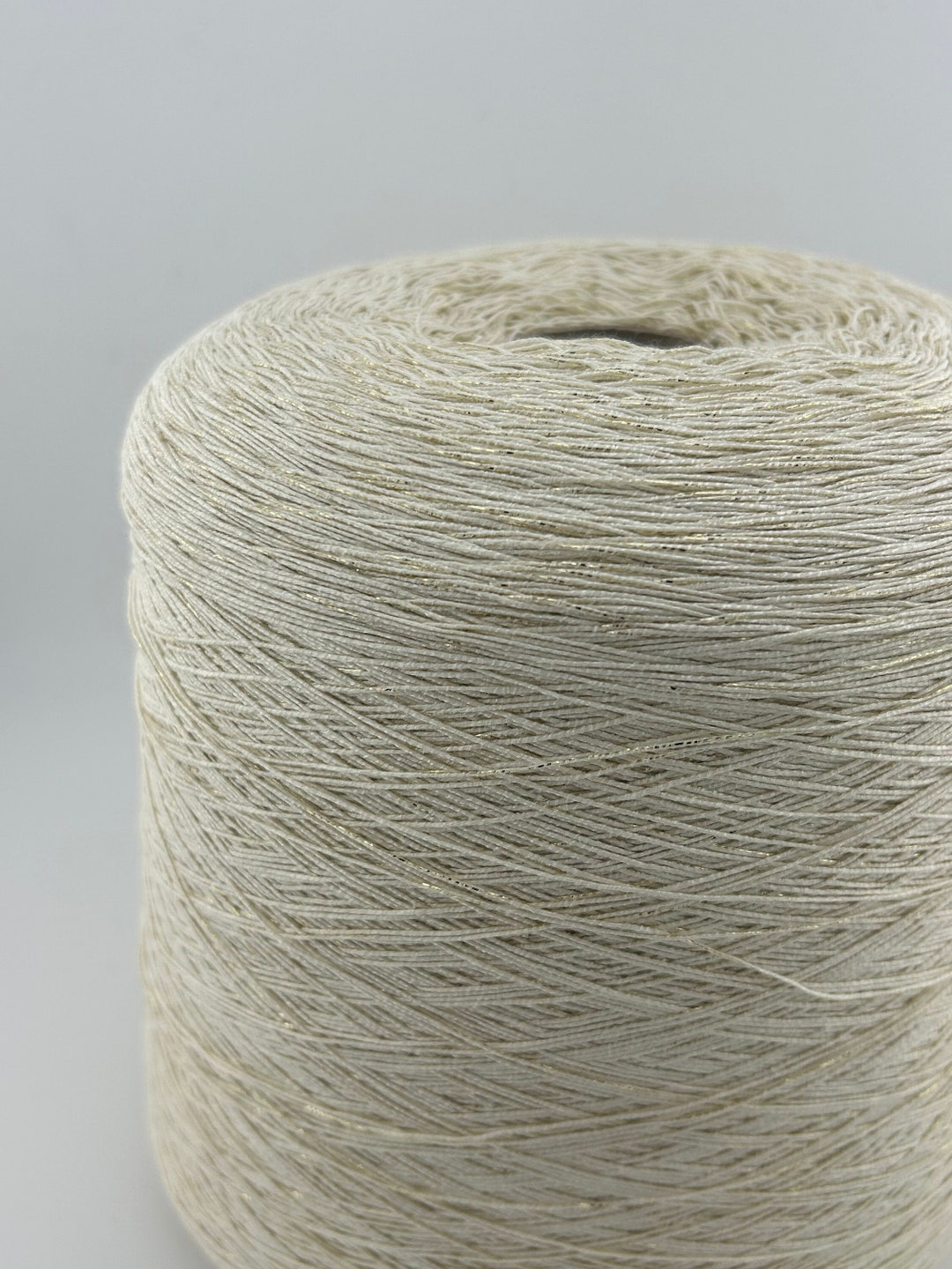 Ivory & Gold Lace Yarn on Cone: Cotton Viscose Lurex Blend - Etsy