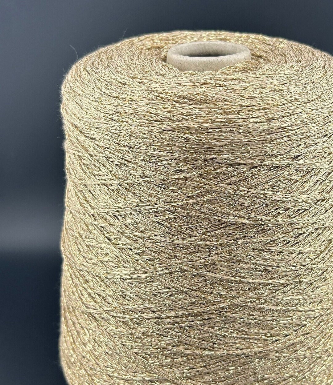 Lurex Yarn - Gold Metallic Yarn - Yarn on Cone - Glitter Yarn - 380m ...