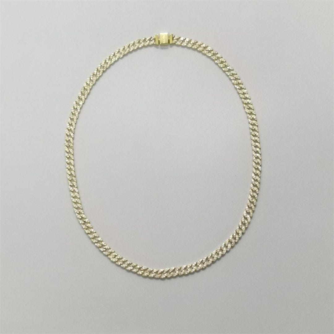 Pandora Golden Pavé Cuban Chain Necklace - Etsy