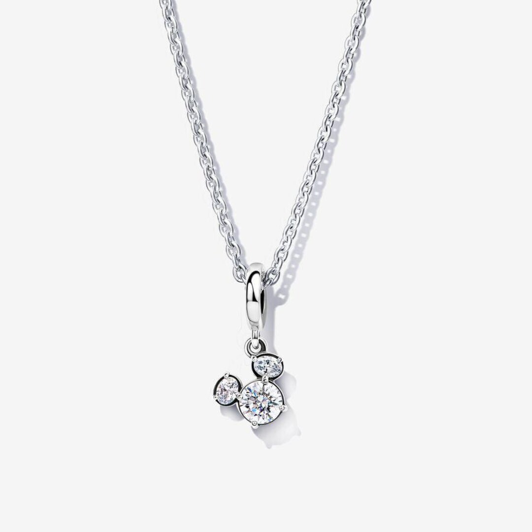Pandora Mickey Mouse Sparkling Head Silhouette Pendant Necklace Set ...