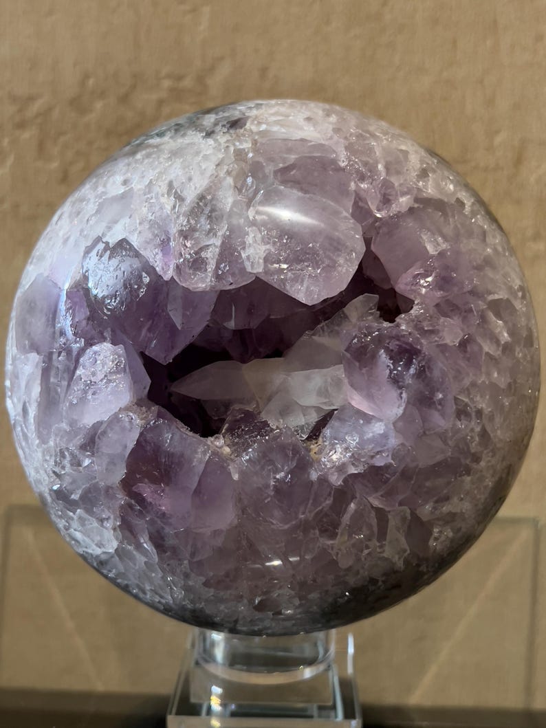 Amethyst Sphere W/ Calcite • Luxury Statement Piece - Etsy