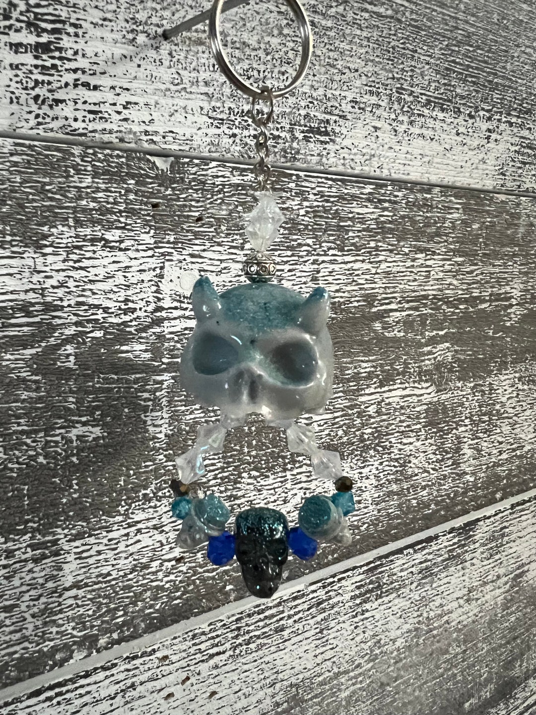 Skulls Keychain Turquoise - Etsy
