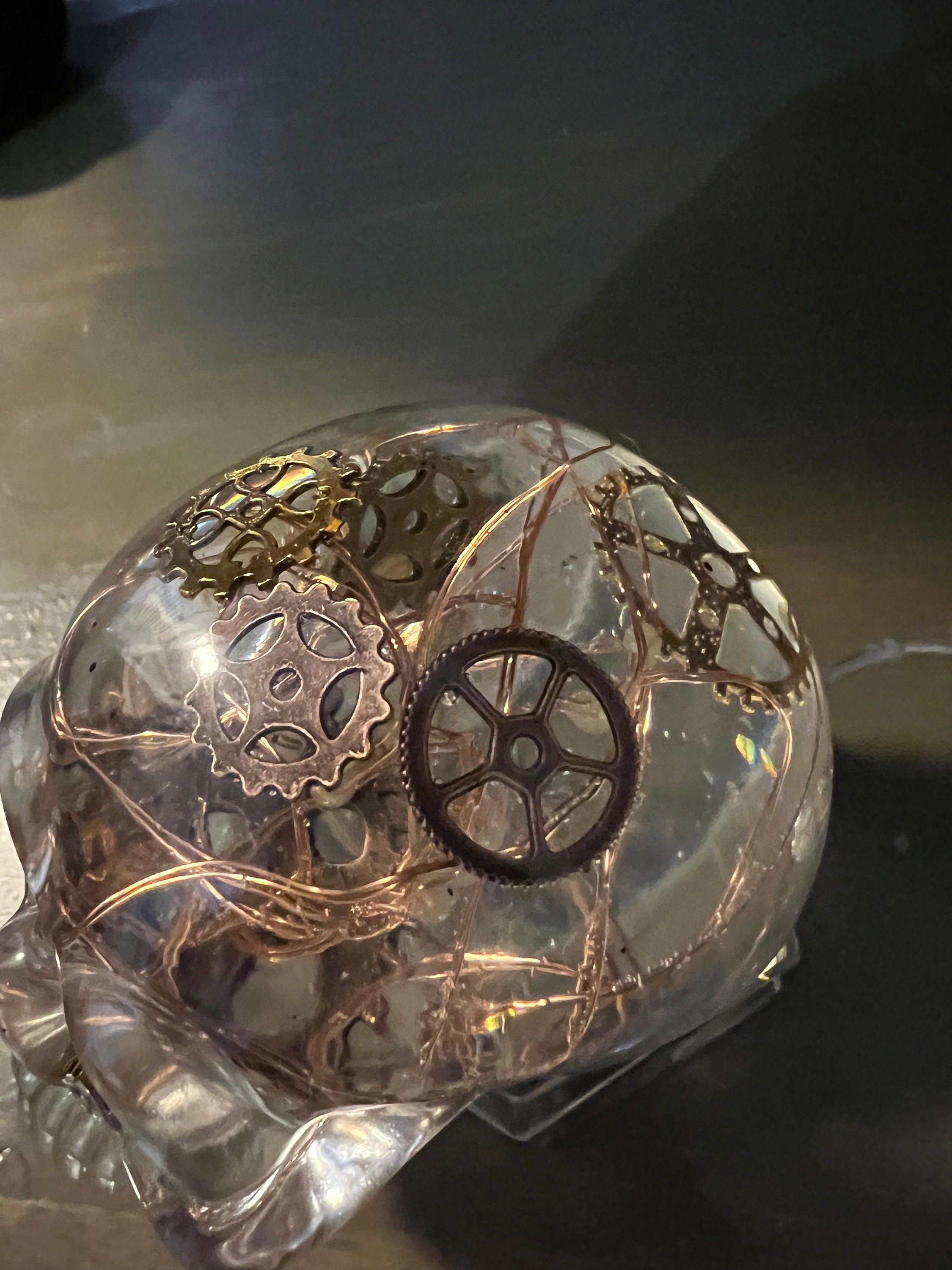 Light up Steampunk Skull Container - Etsy