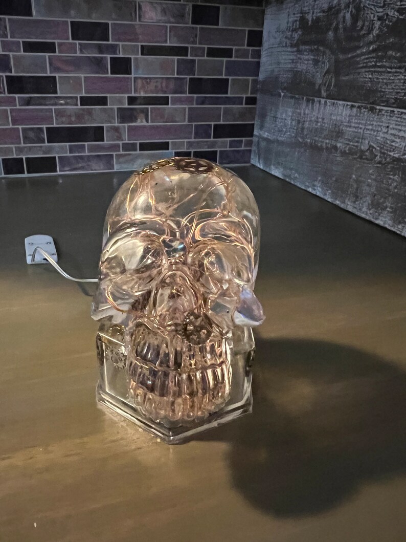 Light up Steampunk Skull Container - Etsy