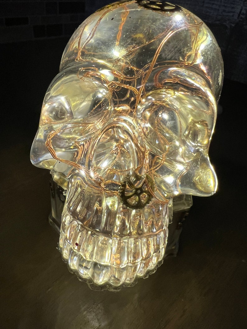 Light up Steampunk Skull Container - Etsy