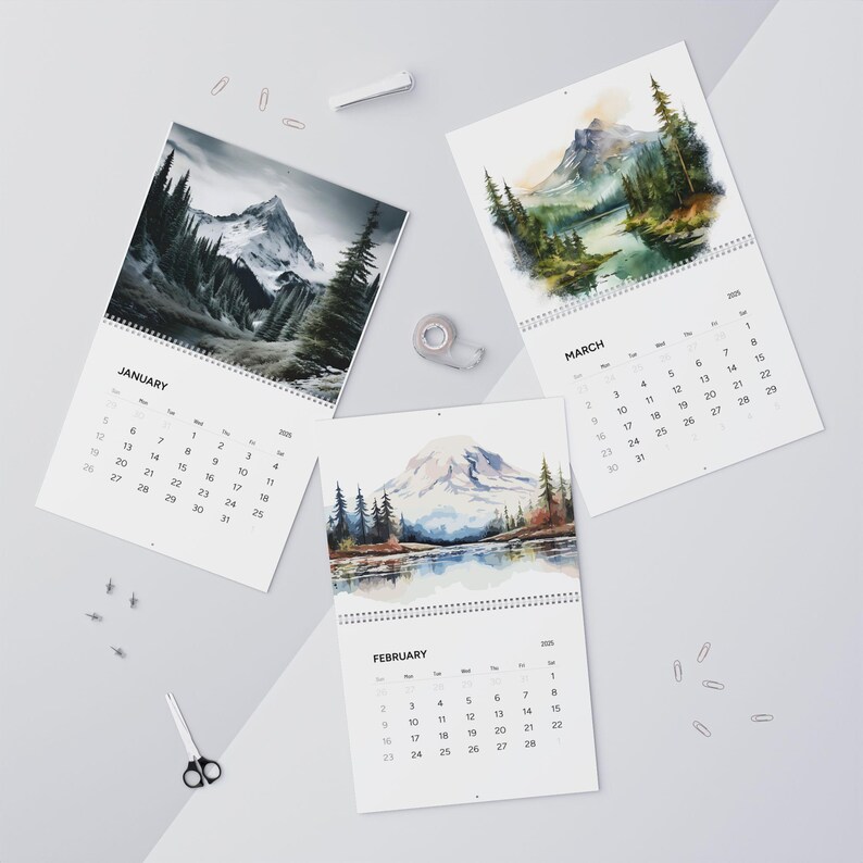 2025 Nature Wall Calendar | Stunning Mountain Scenes | 12-month Planner ...