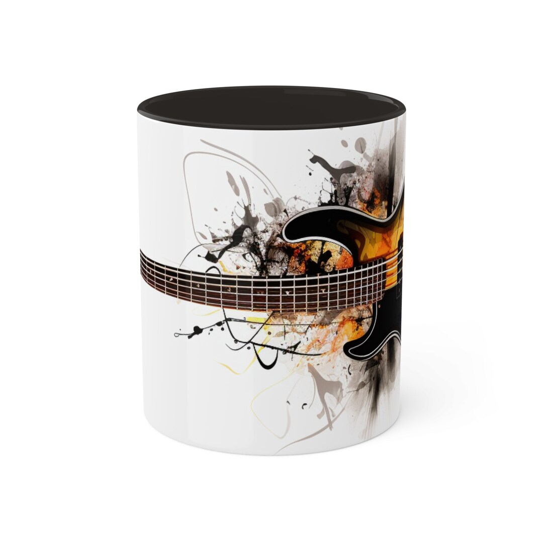 Custom Mugs, Mug, Bass Guitar Colorful Mugs, 11oz, Music Mugs ...