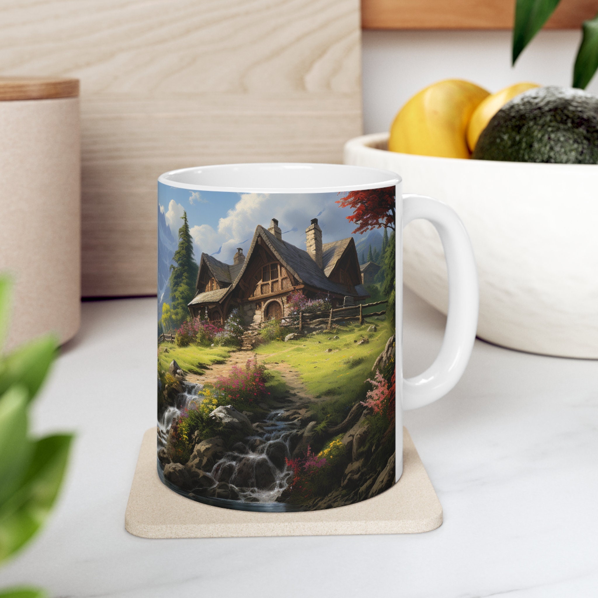 Custom Mugs, Mug, Cottage Mug, River Cottage Mug, Ceramic Mug 11oz - Etsy