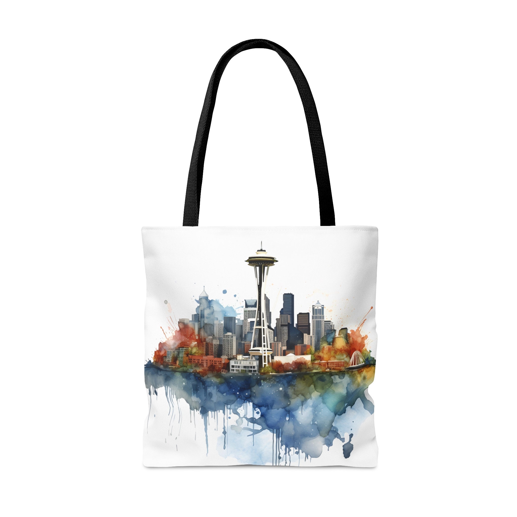 Seattle Tote Bag, Seattle Watercolor Tote Bag - Canvas - 3 Sizes ...