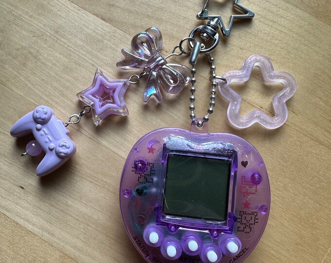 Purple Virtual Pet Keychain - Etsy
