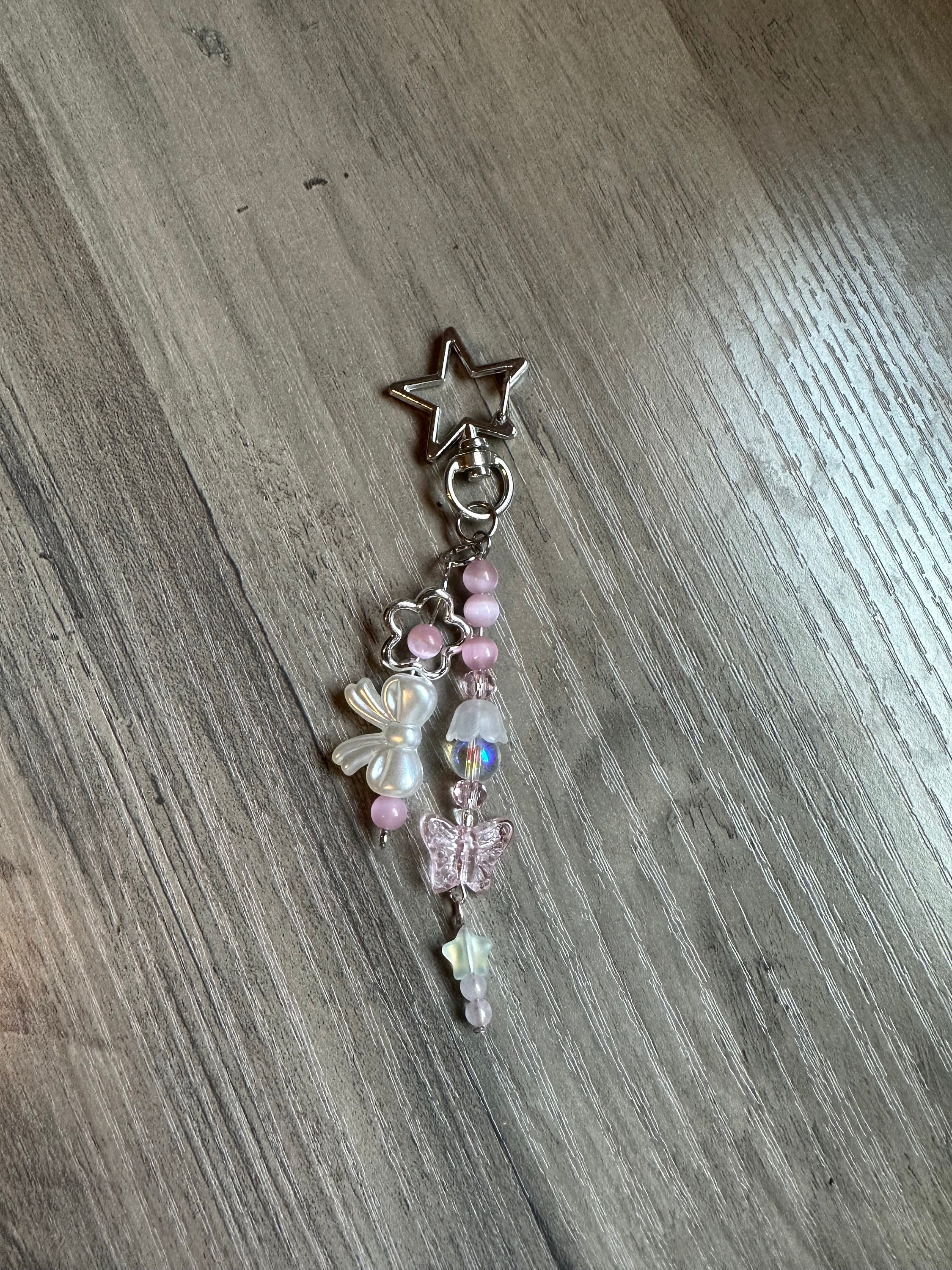 Pink Butterfly Bow Keychain - Etsy