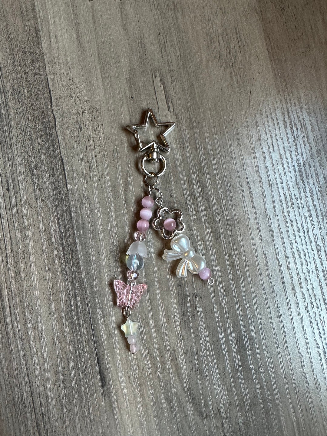 Pink Butterfly Bow Keychain - Etsy