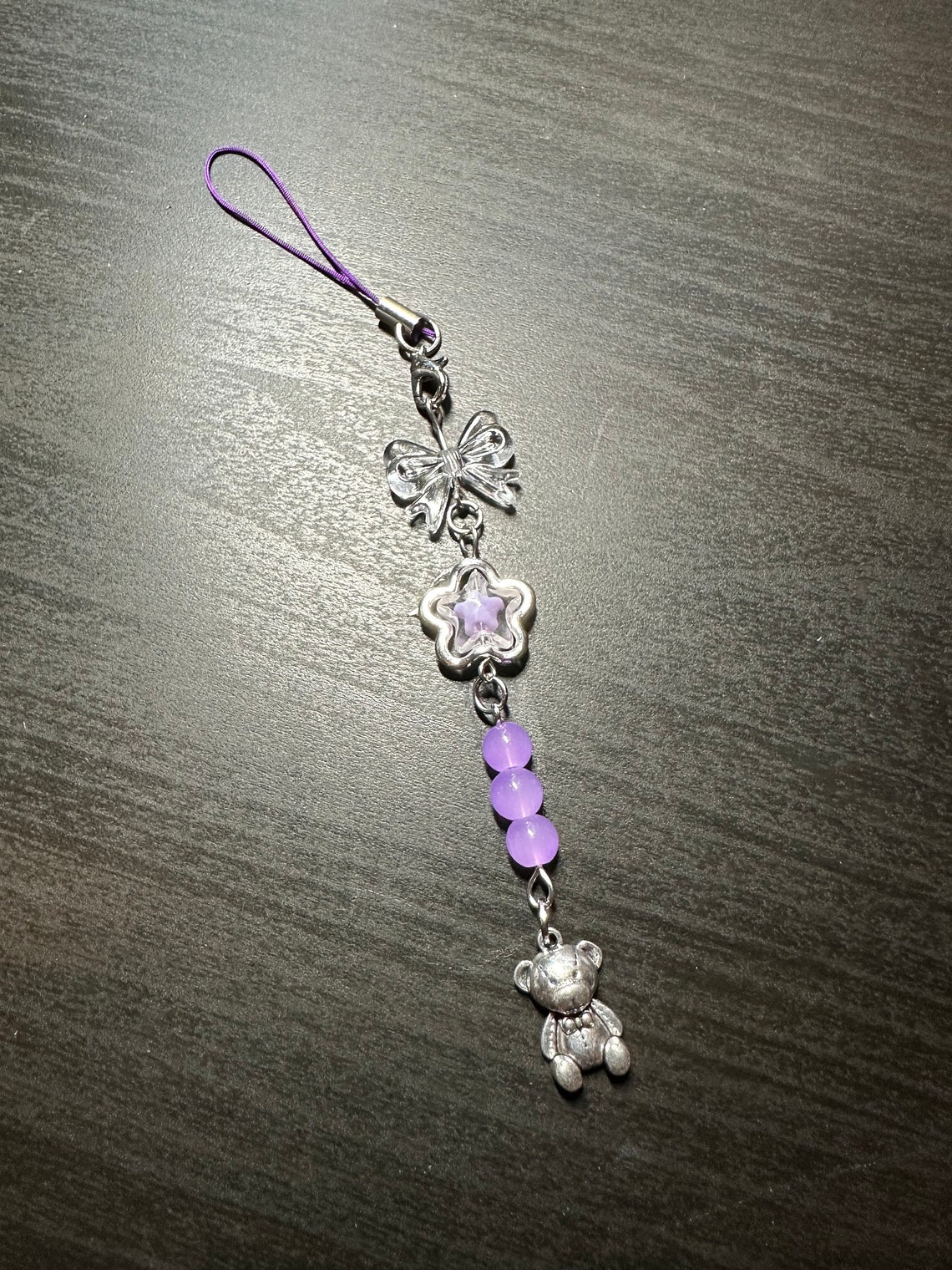 Purple Teddy Charm - Etsy