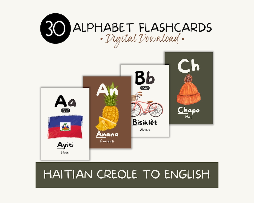 Flashcards for Kids, Printable Flashcards, Haitian Creole Alphabet ...