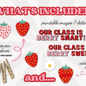 Strawberry Student Work Bulletin Board Kit, Cute Classroom Decor Set ...