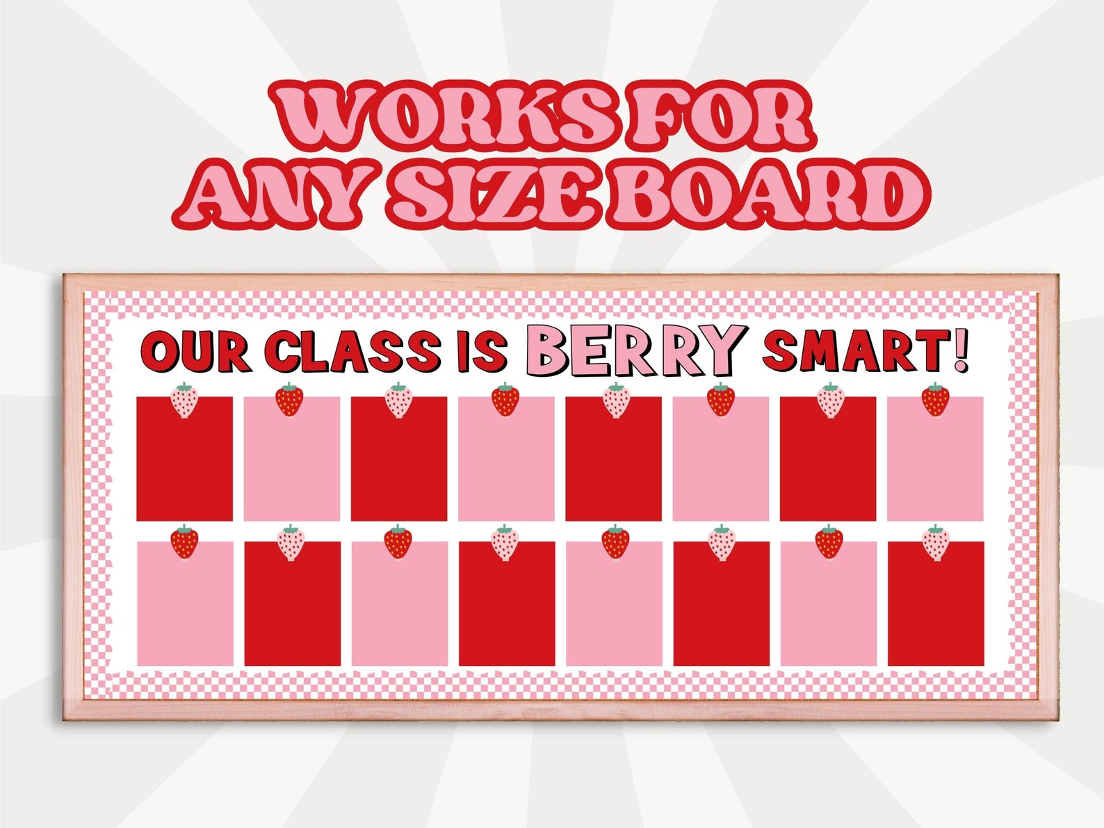 Strawberry Student Work Bulletin Board Kit, Cute Classroom Decor Set ...
