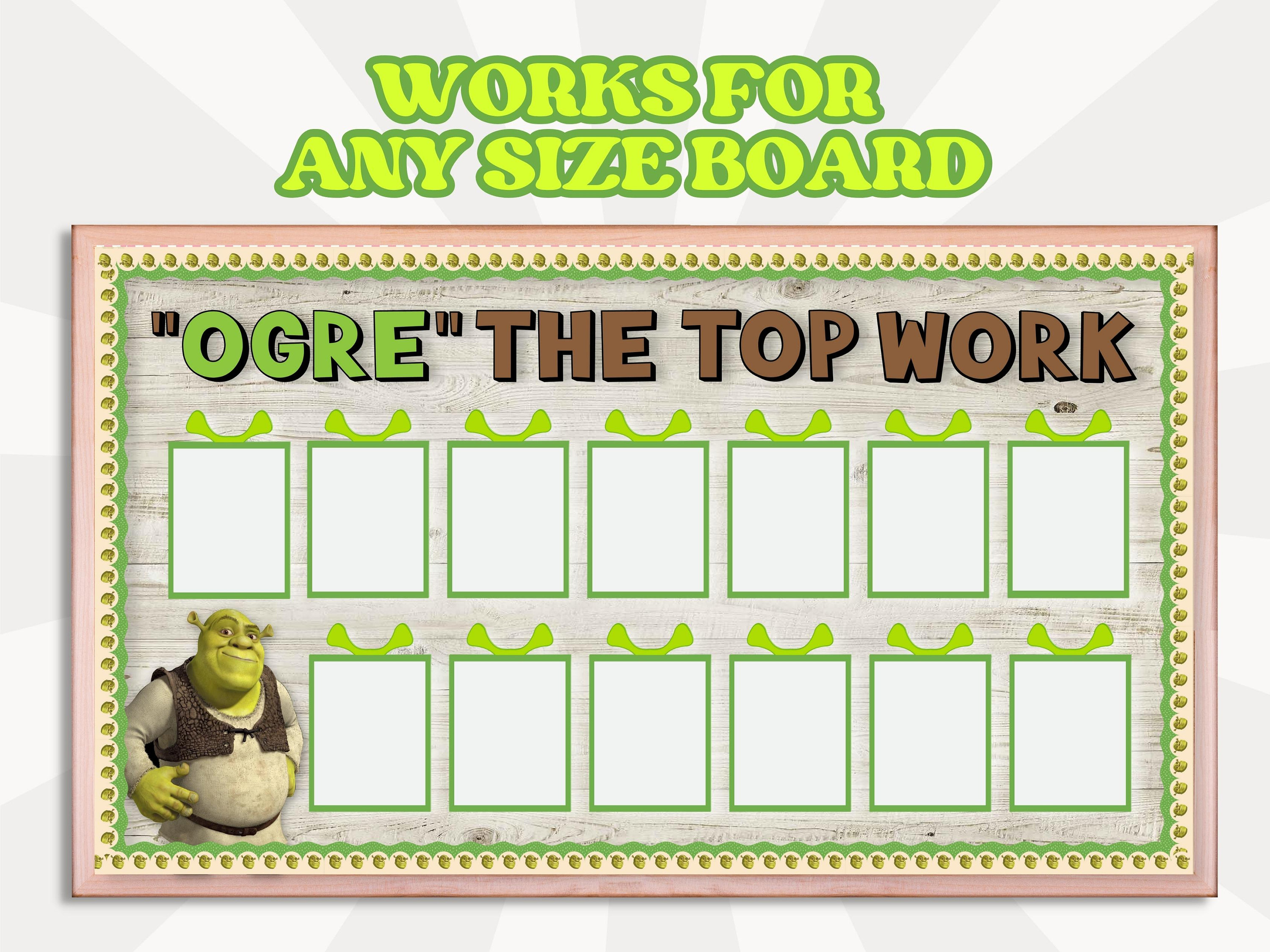 2-for-1 Shrek Themed Bulletin Board Decor Kit, Student Work Board ...