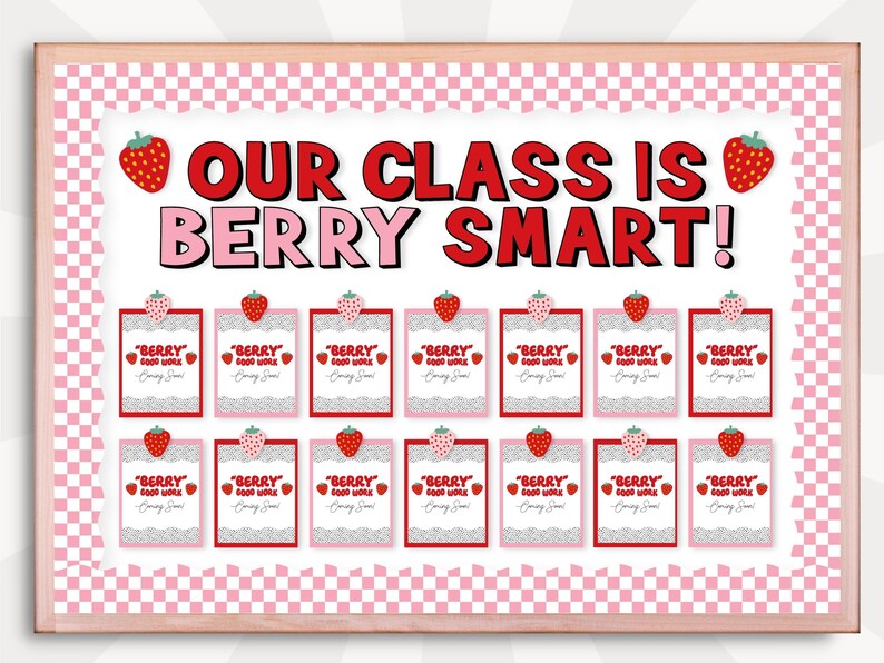 Strawberry Student Work Bulletin Board Kit, Cute Classroom Decor Set ...