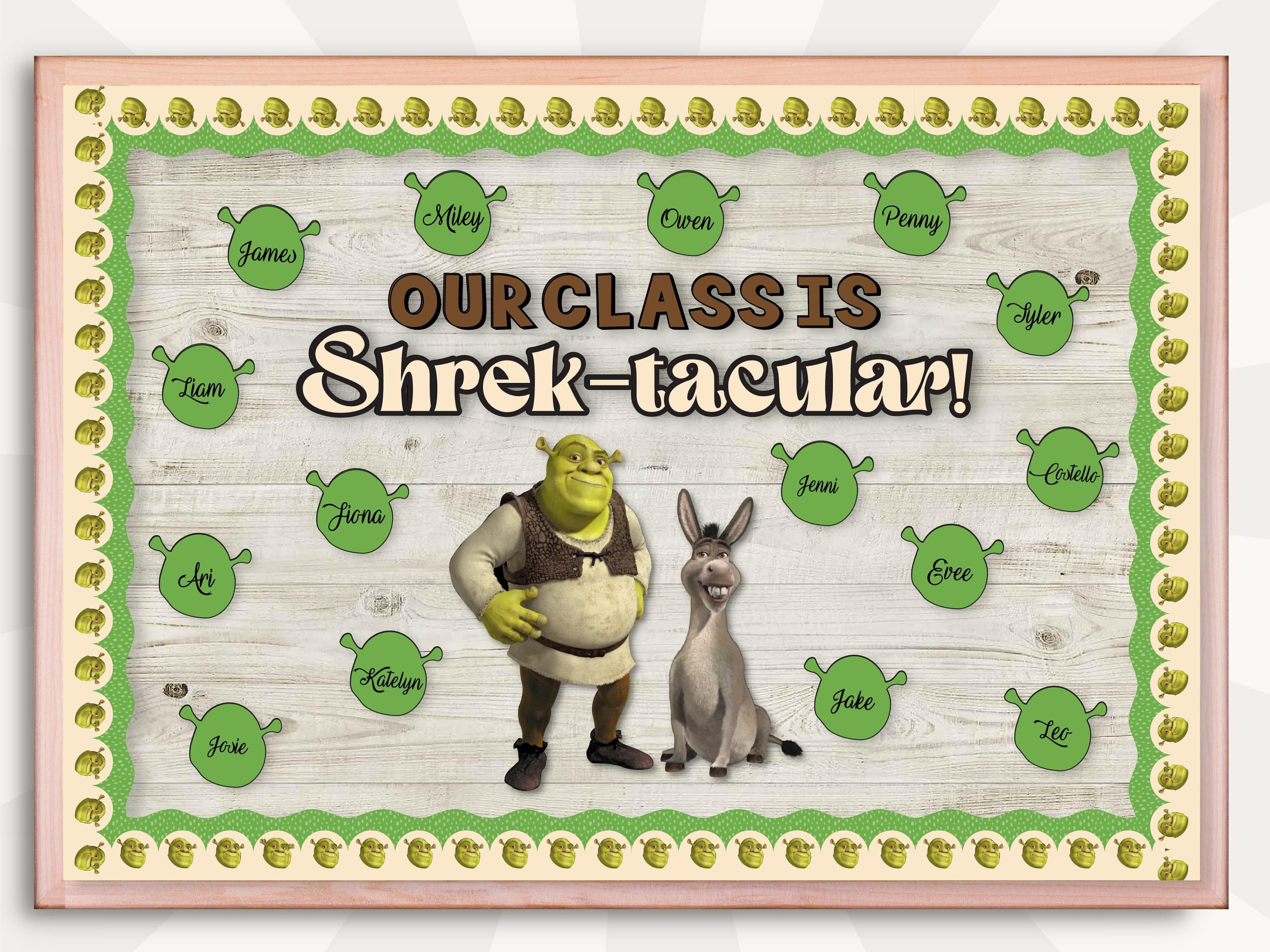 2-for-1 Shrek Themed Bulletin Board Decor Kit, Student Work Board ...