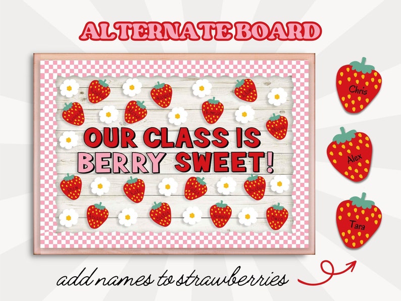 Strawberry Student Work Bulletin Board Kit, Cute Classroom Decor Set ...