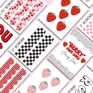 Strawberry Student Work Bulletin Board Kit, Cute Classroom Decor Set ...