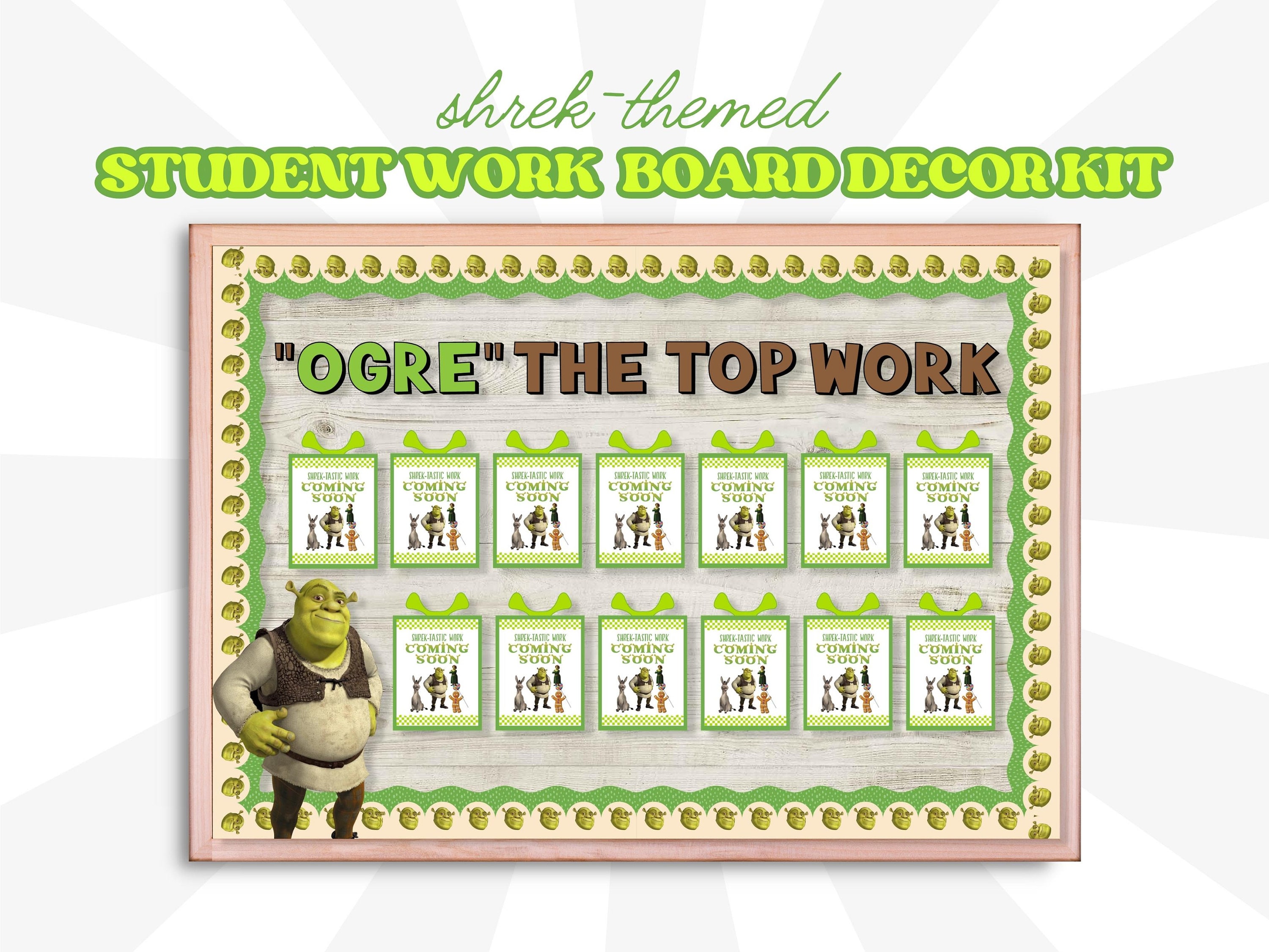 2-for-1 Shrek Themed Bulletin Board Decor Kit, Student Work Board ...