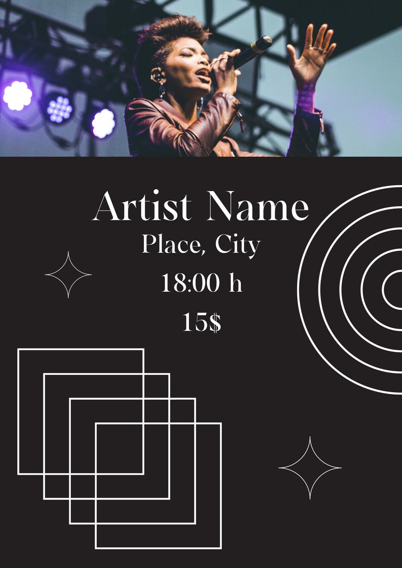 8 Editable Concert Poster in Canva, Concert Poster, Concert Template ...