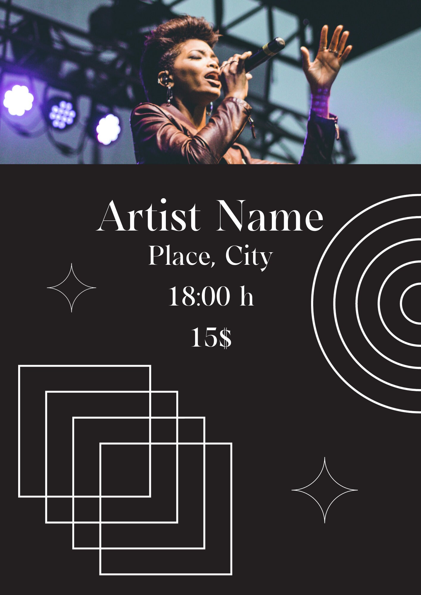 8 Editable Concert Poster in Canva, Concert Poster, Concert Template ...