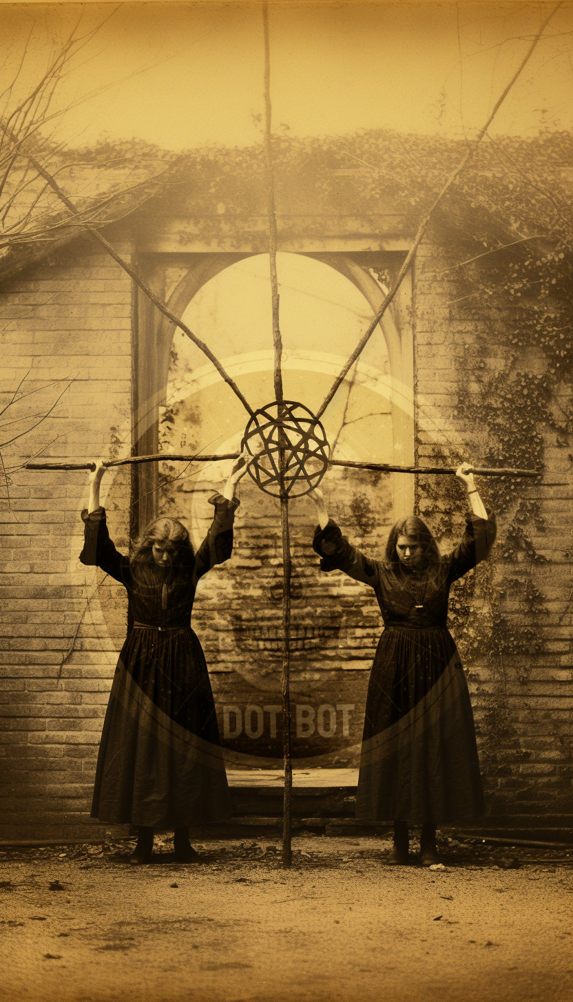 Vintage Halloween, Dancing Witches, Circle of Witches, Digital Art ...