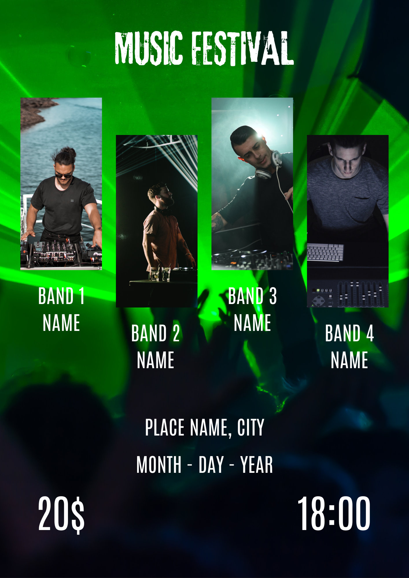 8 Editable Concert Poster in Canva, Concert Poster, Concert Template ...