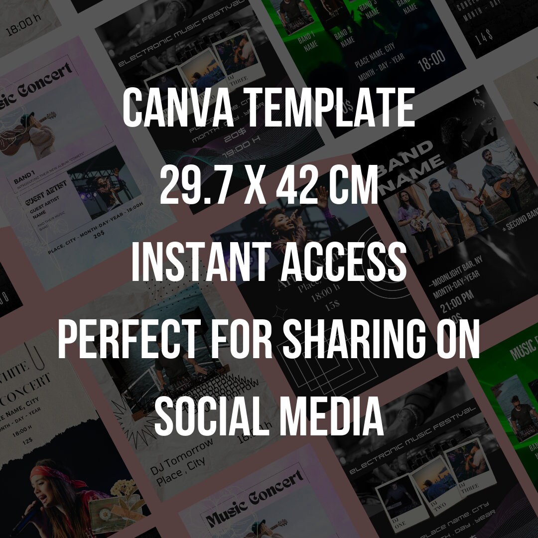 8 Editable Concert Poster in Canva, Concert Poster, Concert Template ...