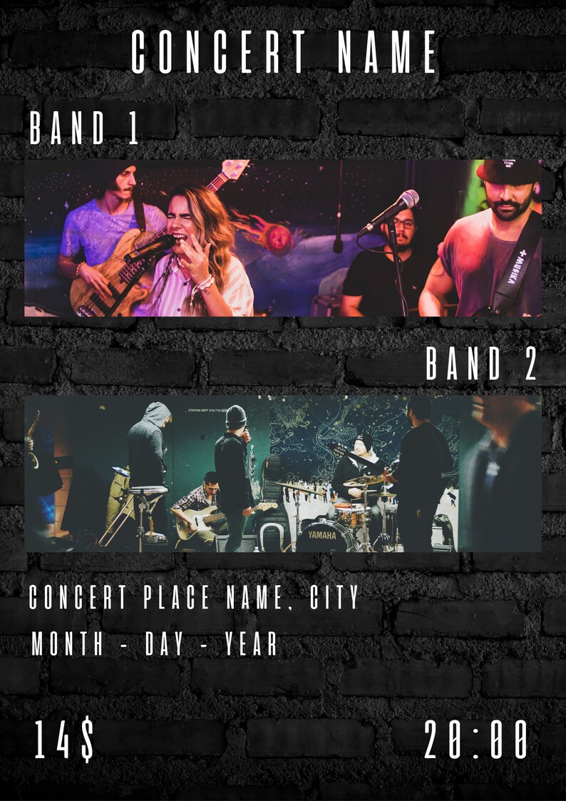 8 Editable Concert Poster in Canva, Concert Poster, Concert Template ...