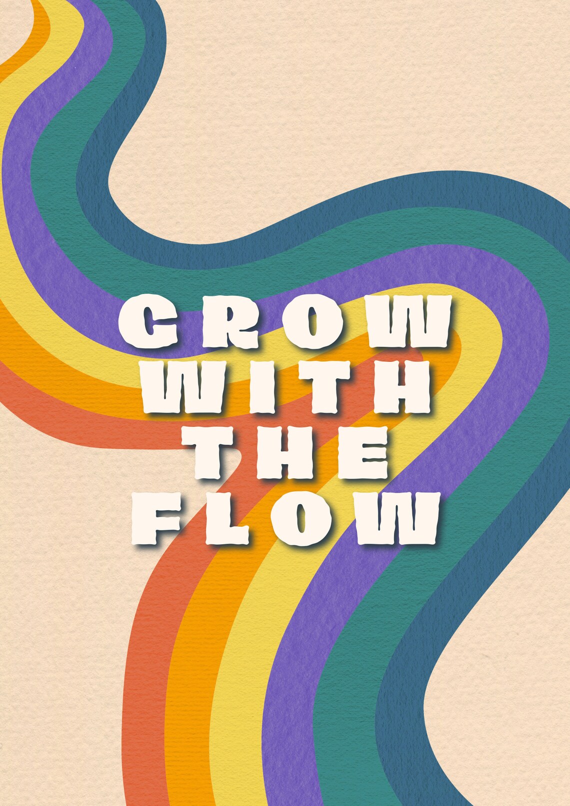 Grow With the Flow Poster Motivational Quote Print Positive - Etsy
