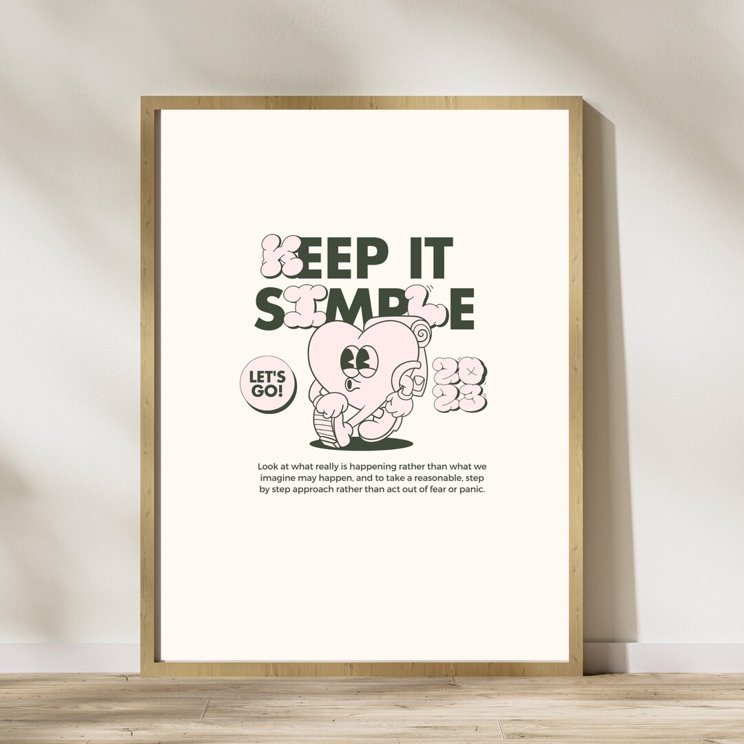 Keep It Simple Poster Motivational Quote Print Positive - Etsy