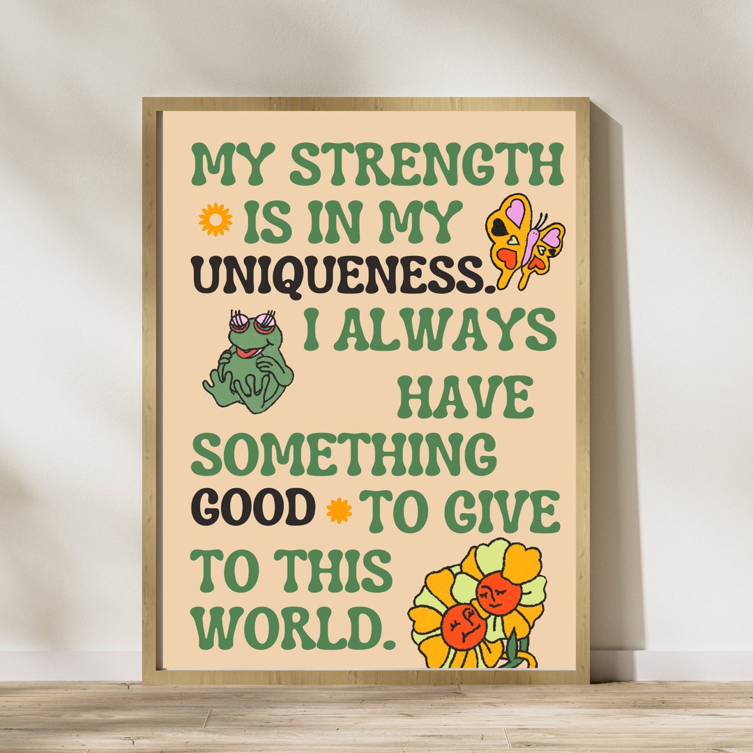 Positive Affirmation Frog Poster, Motivational Quote Print, Positive ...
