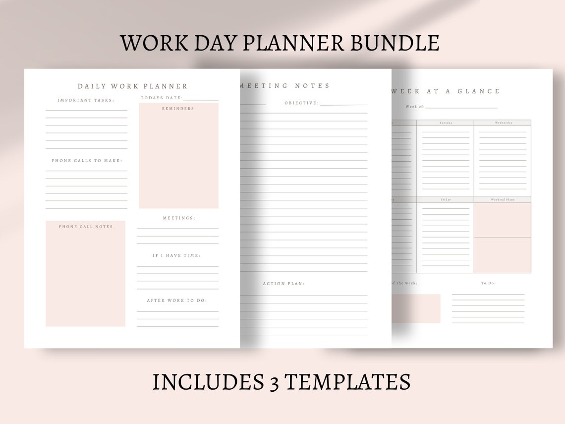 Work Day Planner Bundle Goodnotes Digital Planner - Etsy
