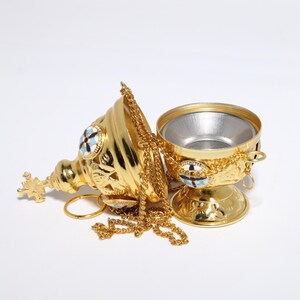 Brass Incense Burner Chain Christian Home Decor Orthodox Catholic ...