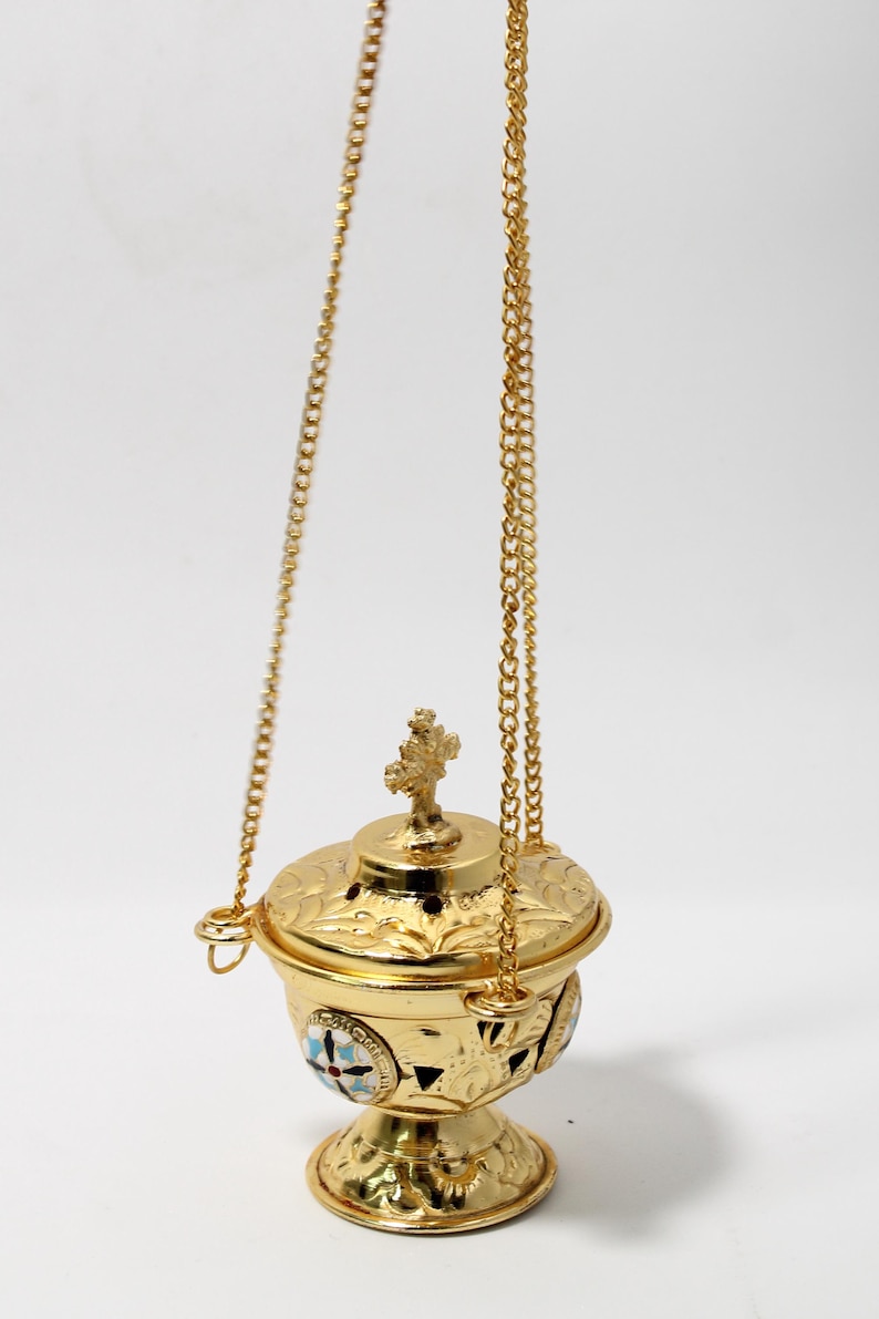 Small Hanging Brass Incense Burner From Jerusalem Christian Censer With ...