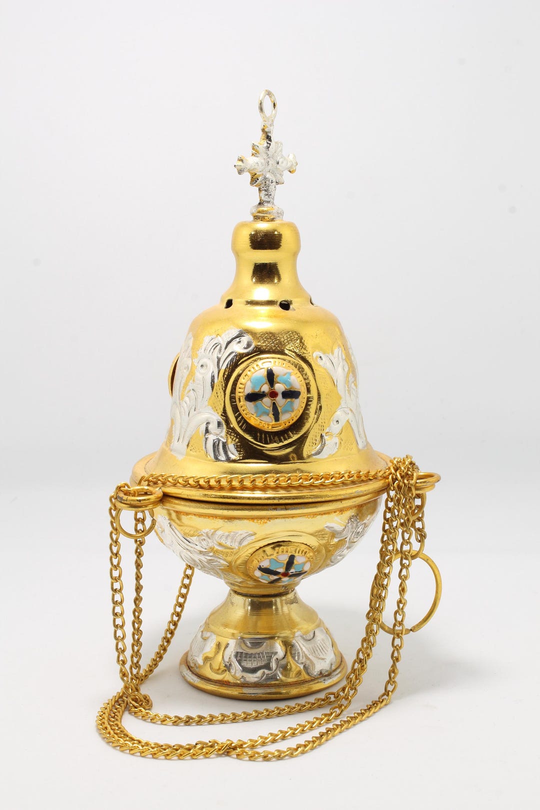 Orthodox Incense Burner – Hanging or Tabletop With Cross Accents From ...