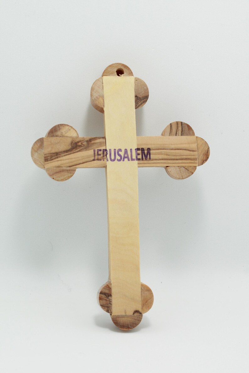 Olive Wood Cross From the Holy Land of Jerusalem, Cross for the Wall ...