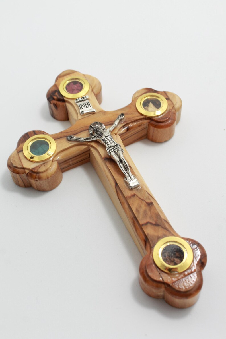 Olive Wood Cross From the Holy Land of Jerusalem, Cross for the Wall ...