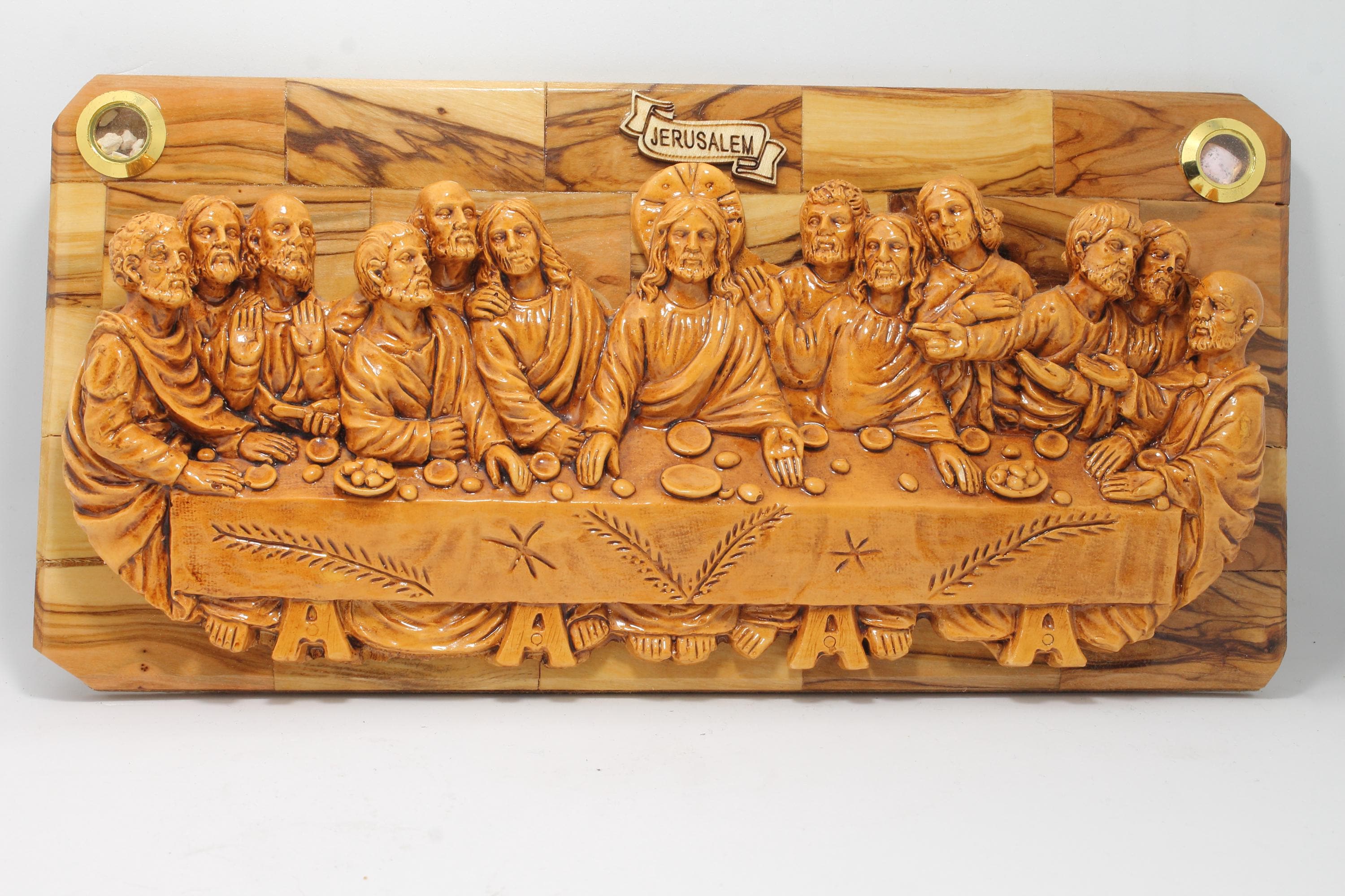 Last Supper From Olive Wood and Gypsum for Wall, Blessing for Home and ...