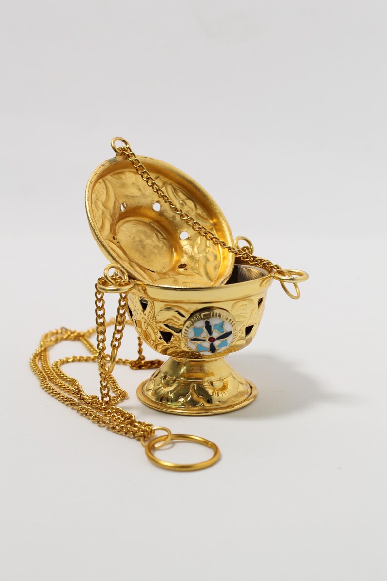 Small Hanging Brass Incense Burner From Jerusalem Christian Censer With ...