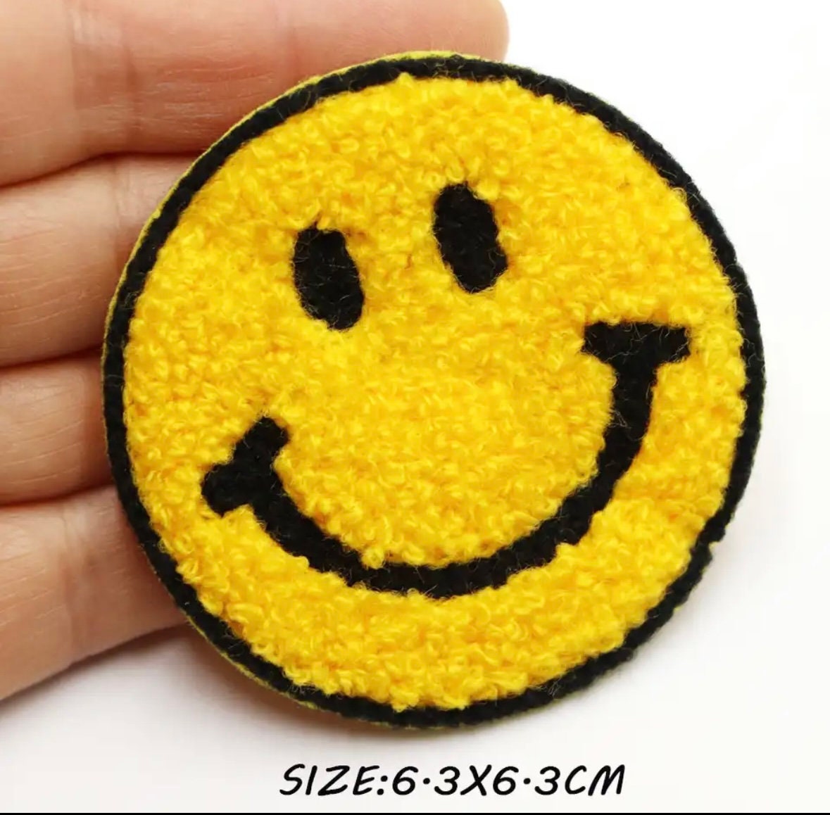 Smiley Face Patch Chenille Smiley Face Patch Iron on Smiley Face Patch Smiley Face Fashion Patch ...