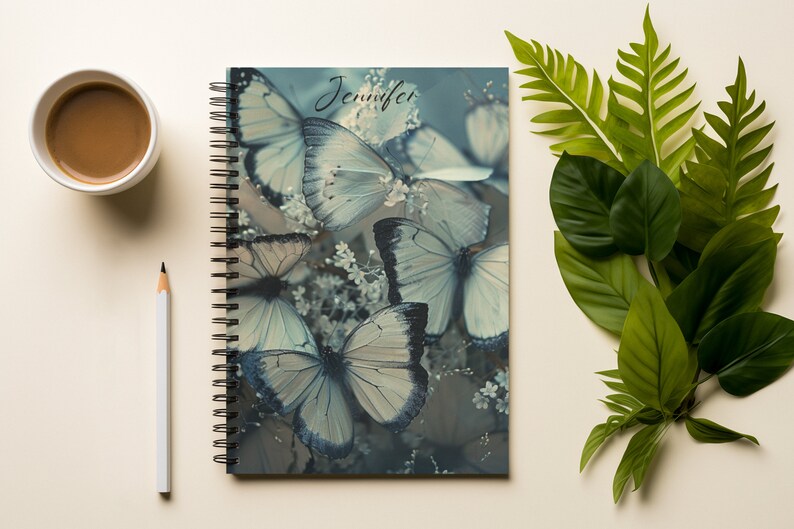 Personalized Spiral Notebook Ruled Line Butterflies Journal Diary ...