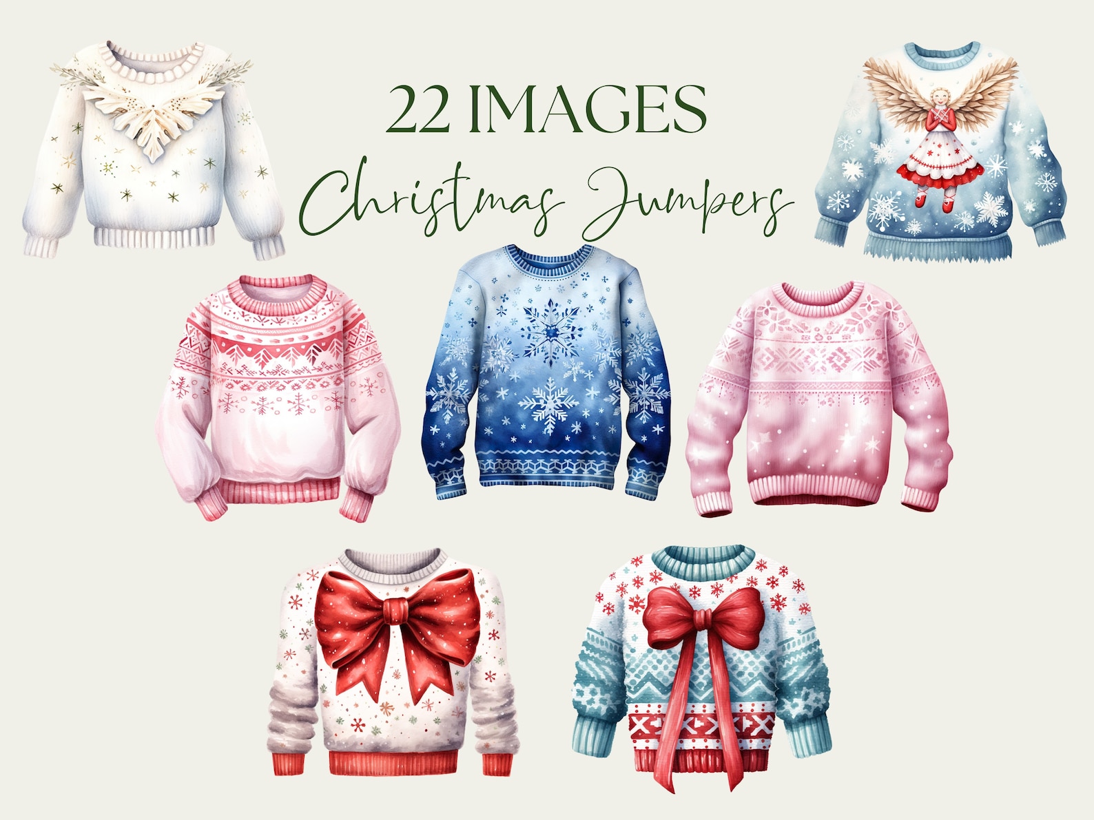 Christmas Jumper Clipart PNG. Watercolor Ugly Christmas Sweater Day ...